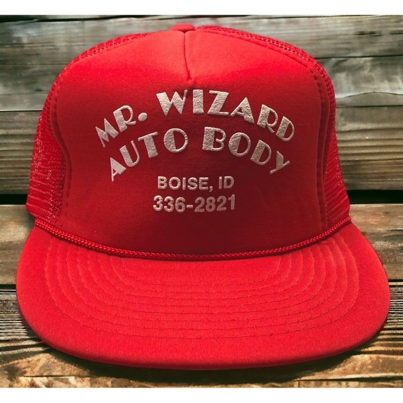 nissin | Accessories | Mr Wizard Auto Body Trucker Hat Vintage Snapback ...